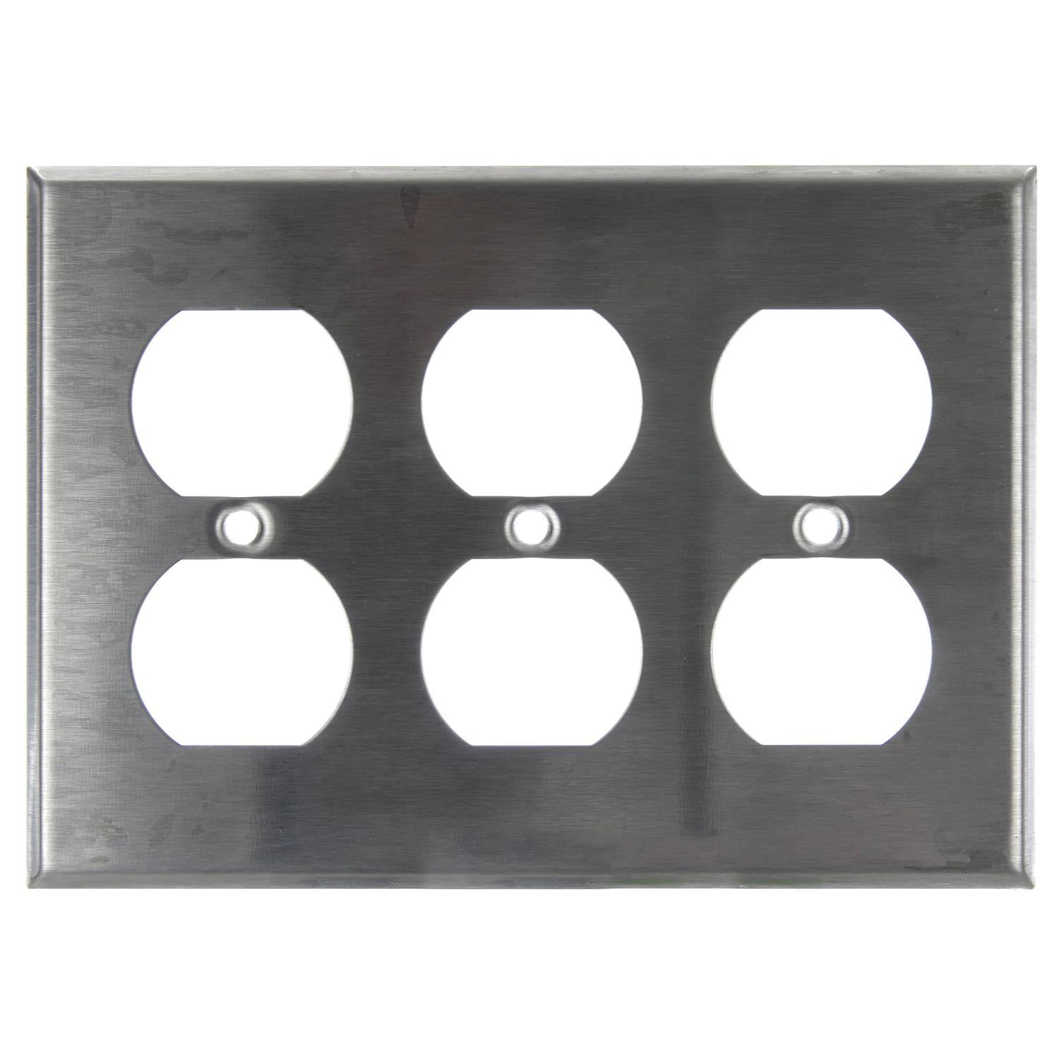 SUNLITE Steel E213S 3 Gang Duplex Receptacle Plate - Walmart.com