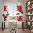 Baseball Sport Sheer Curtains for Living Room Bedroom, Home Sweet Beige ...
