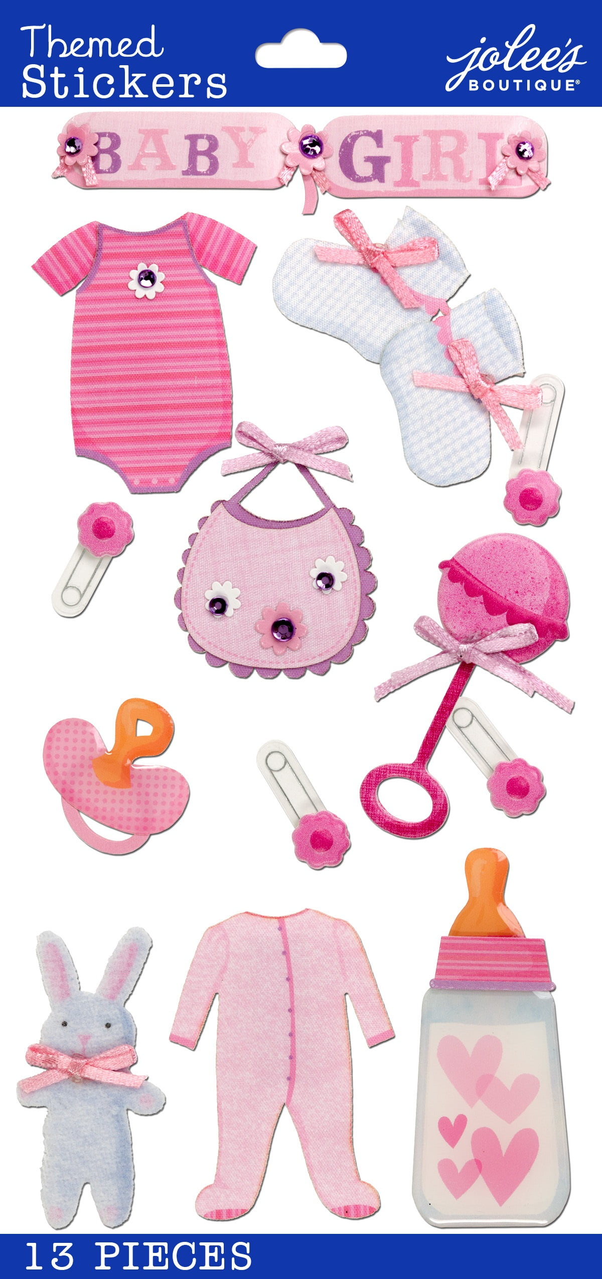 Wilton Jolee's Boutique Baby Girl Mixed Stickers, 13 Piece - Walmart.com
