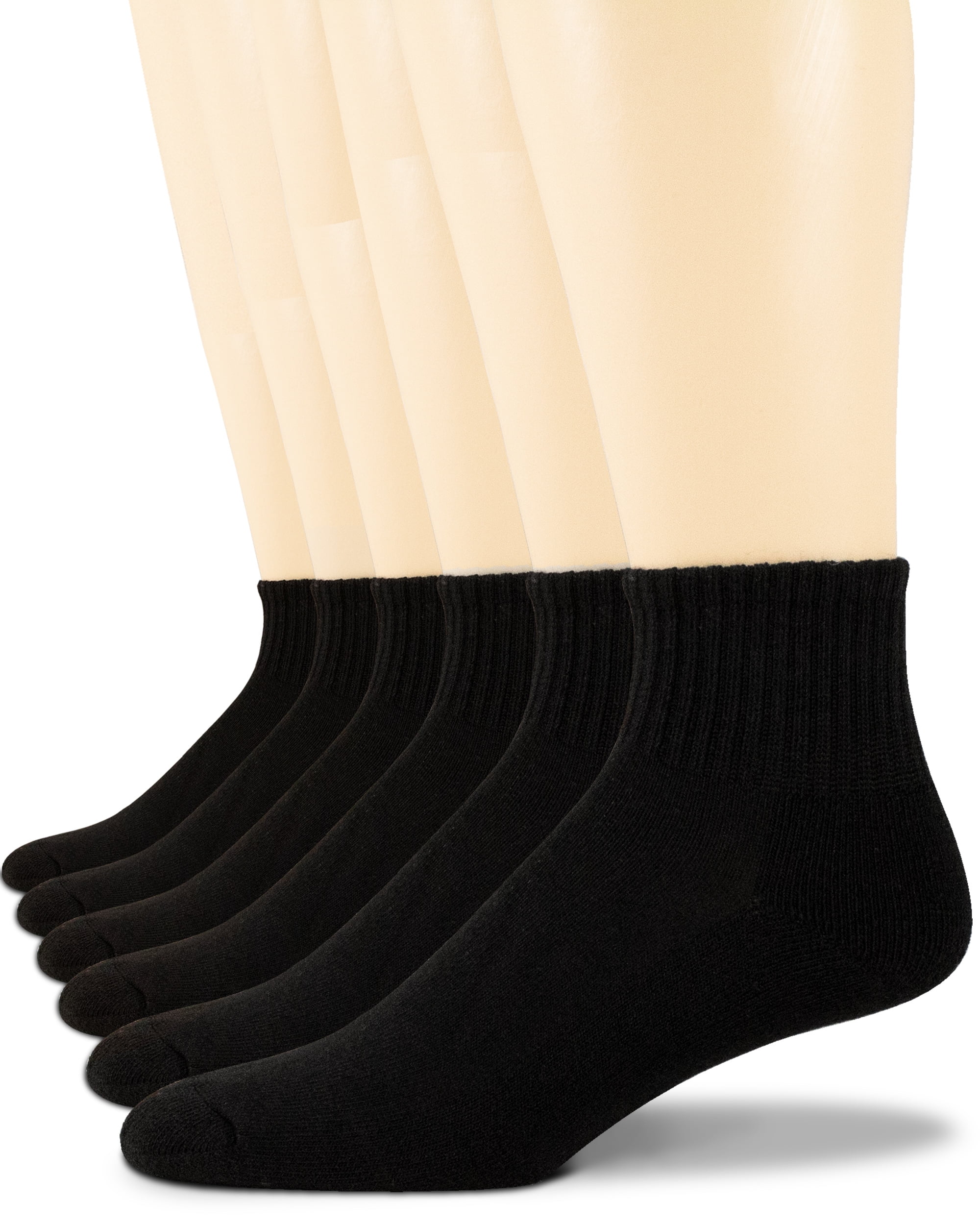 6 Pack Men's Ankle Cotton Athletic Running Sports Socks Black Size 9-11 ...