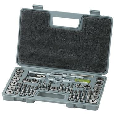 SKYSHALO Tap and Die Set, 80Pcs Metric and SAE Standard, Bearing Steel Taps and Dies, Essential ...
