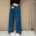 Girls Jeans High Waisted Wide Leg Pants Straight Leg Clothes Teen Girls ...