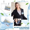 Standard ID Holder Waterproof Card Protector Dual Hole Clip Security ...