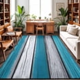 Blue Grey Stripe Area Rugs 5x8ft Vintage Coastal Style Wood Texture ...
