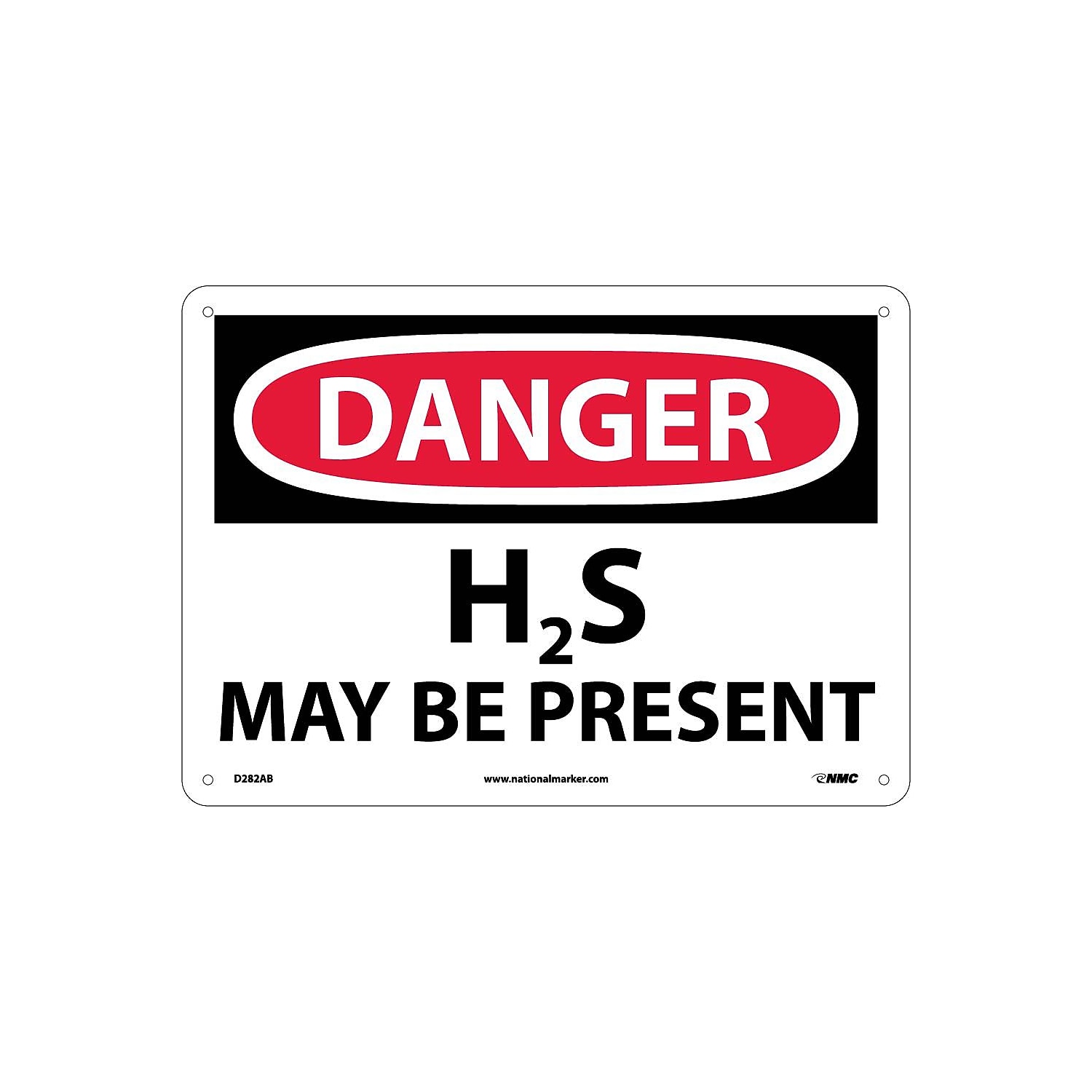 National Marker H2S May Be Present 10x14 .040 Aluminum Danger Sign ...