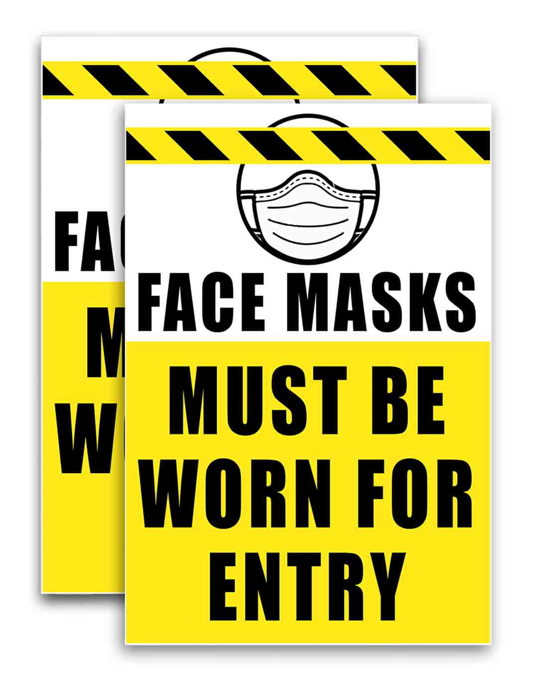 Face Masks Must Be Worn For Entry (24" X 36") Vinyl Decal Only (Pack of ...