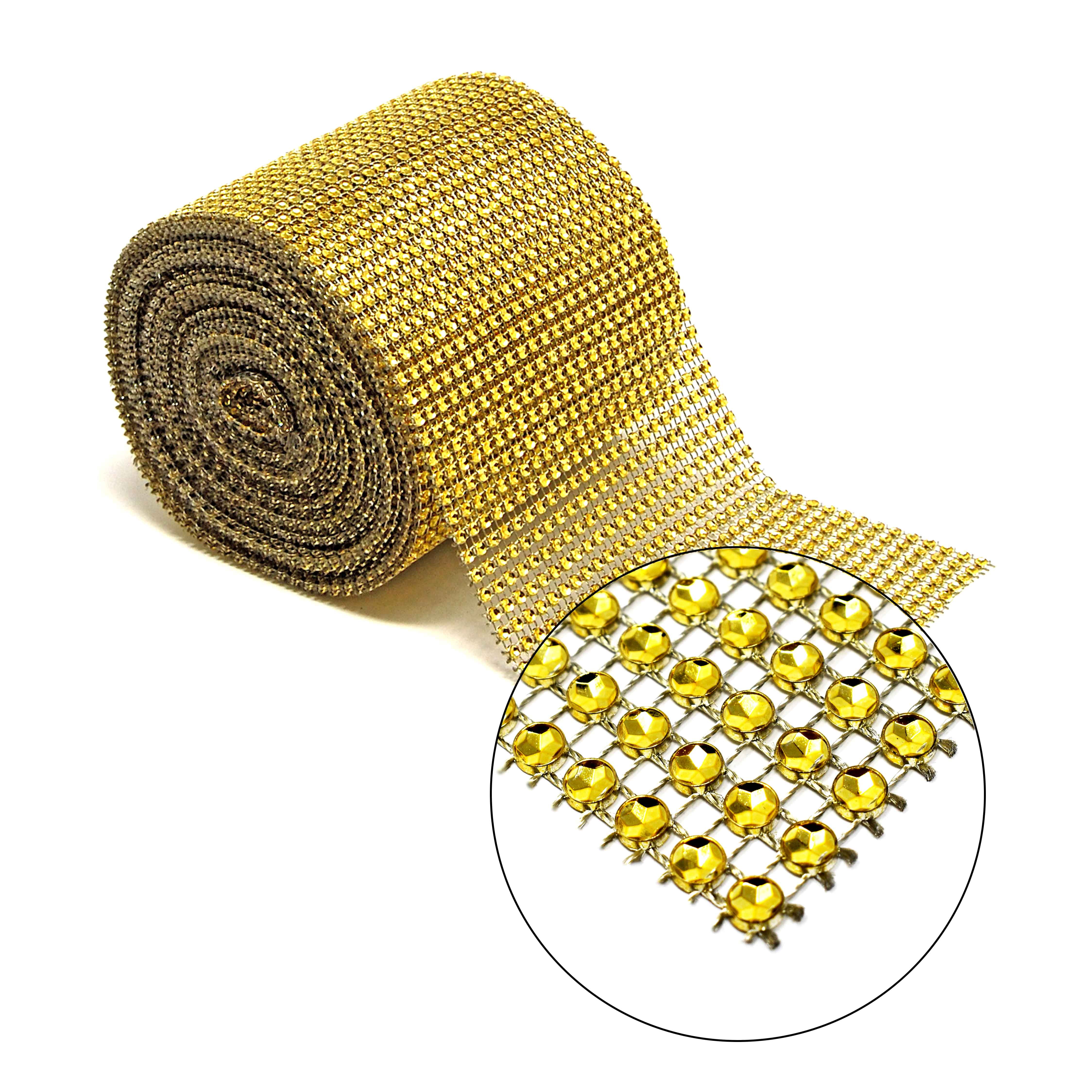 Craft and Party- 4.5 x 10 yards Rhinestone Diamond Mesh Ribbon Wrap ...