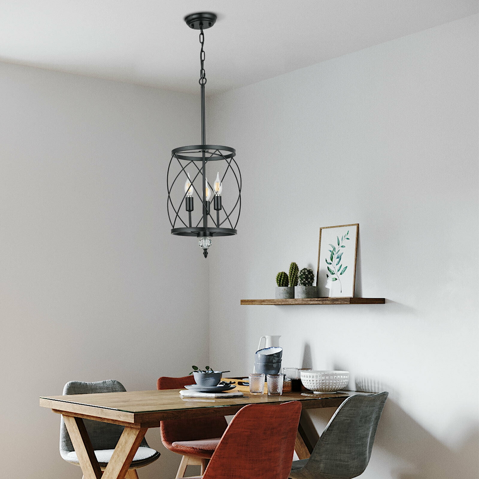 Fichiouy Industrial Pendant Light Vintage Hanging Lights Retro Lamp ...