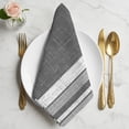 Cloth Napkins Set of 6 Black Linen Stripes Cocktail Napkins Striped ...