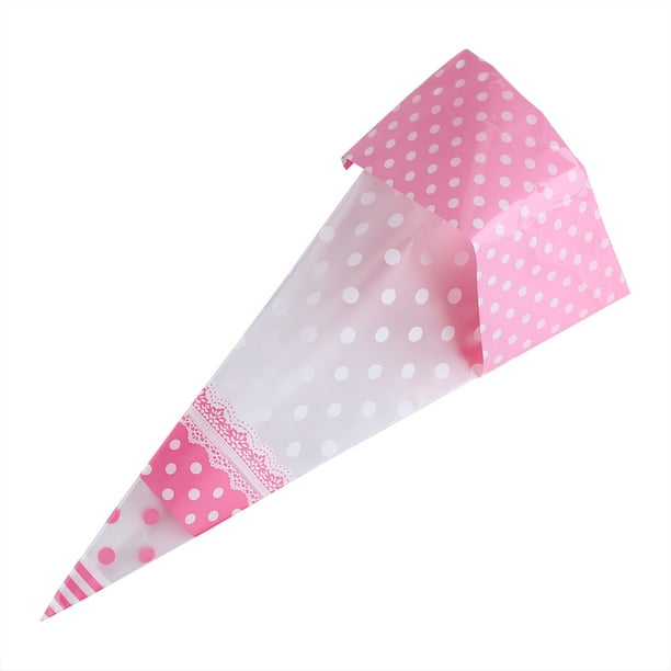Cone Shaped Popcorn Bags,50 Piece Clear Cone Cellophane Candy Bags ...