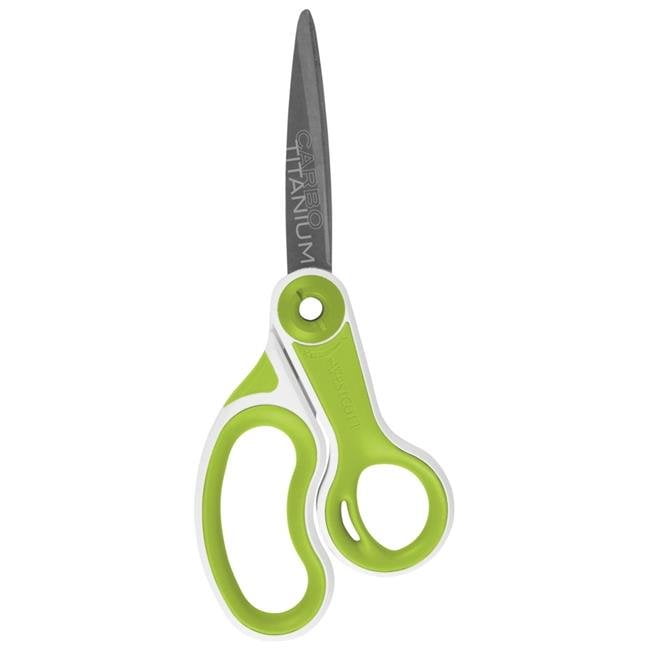 Westcott Carbo Titanium Scissors, 8", Adjustable Glide, White/Green ...