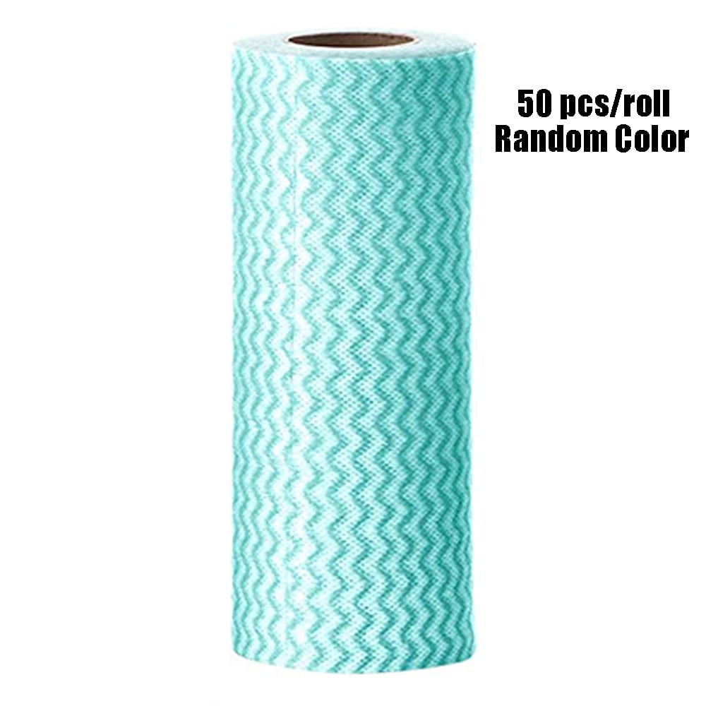 Reusable Kitchen Paper Towels, 50 Pcs/Roll Disposable Dish Cleaning ...