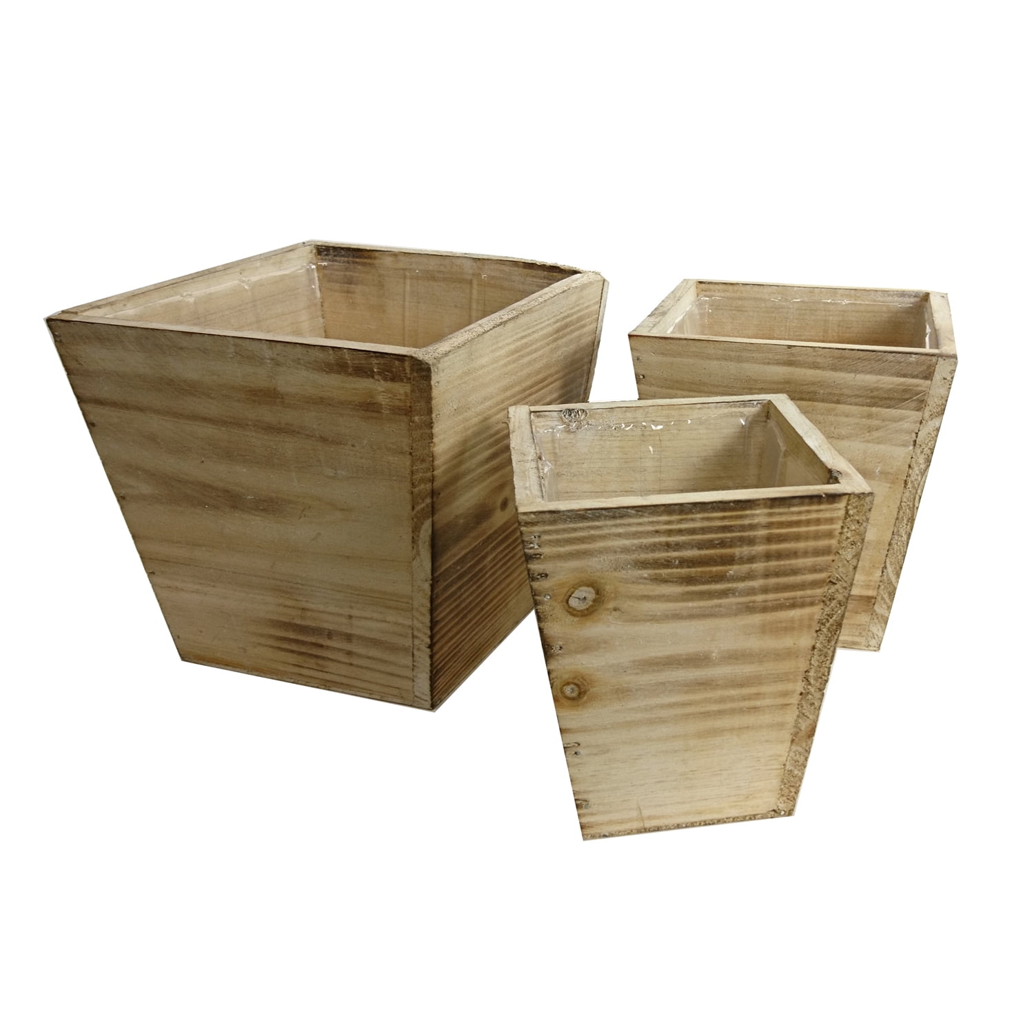 Admired By Nature Contemporary square wood pot/planter with liner ...