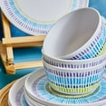 Zayton Dinner Plates Striped Round Melamine Lightweight Shatter Proof ...