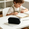 Solid Color Pencil Case, Beige Large Stationery Organizer for Students ...