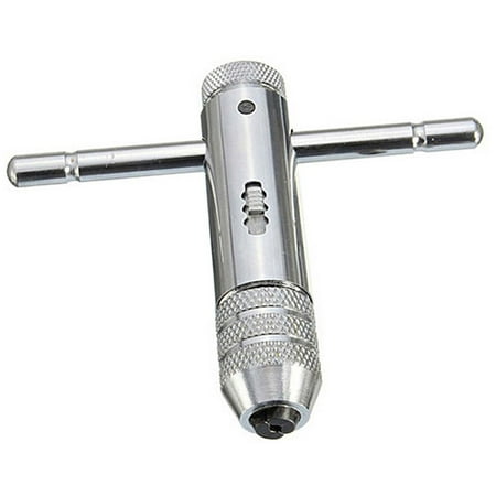 Adjustable 3-8mm T-Handle Ratchet Tap Wrench with M3-M8 Machine Screw Thread Metric Plug Tap ...