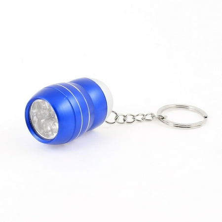 Unique Bargains Blue Alloy Shell Battery Powered White 6 Flashlight ...