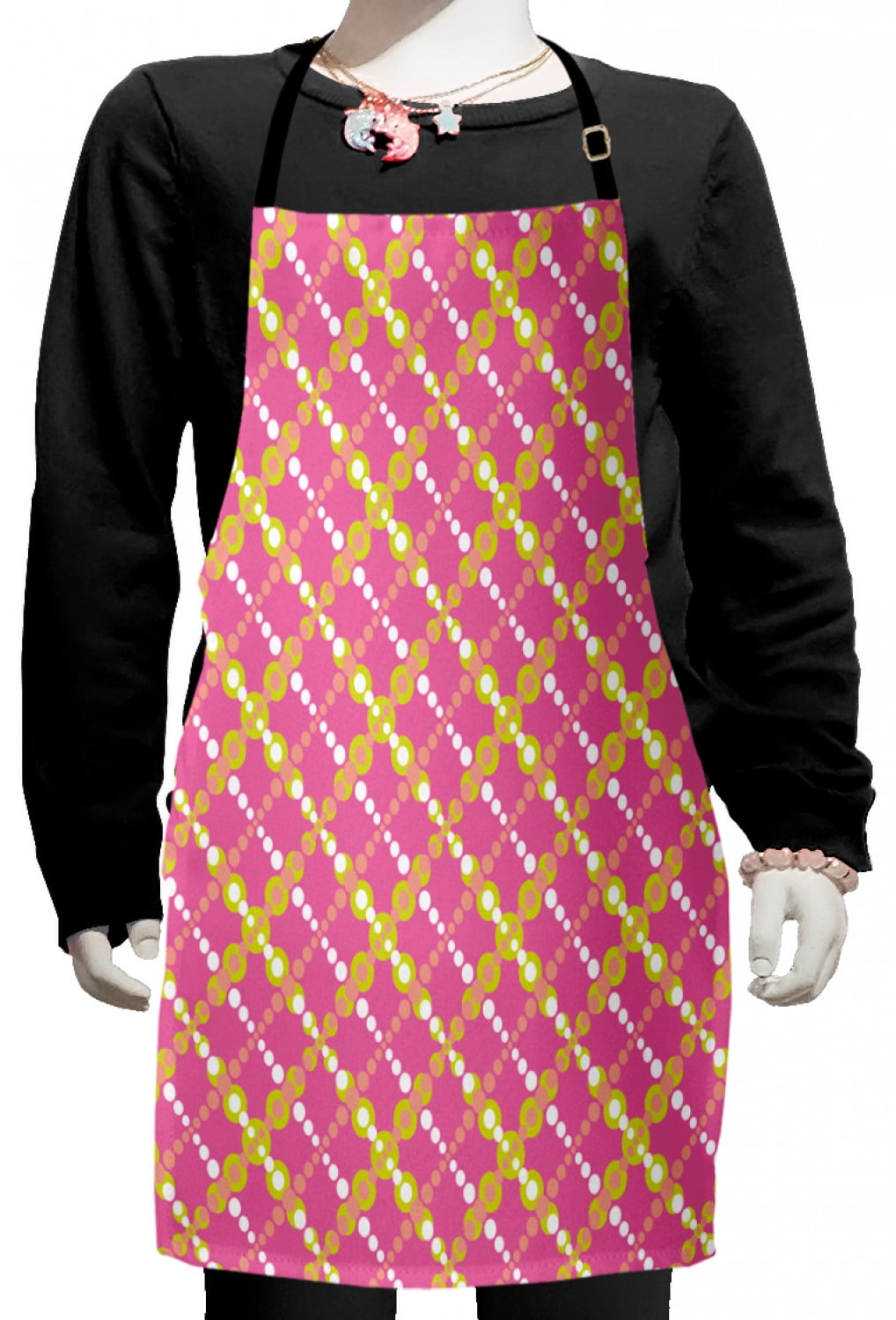 Geometric Kids Apron, Diagonal Motif from Colorful Big and Small Dots ...