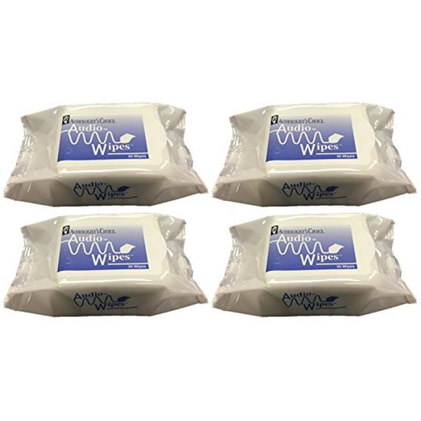 Audiowipes Towelettes Portable Pouch - by Audiologist's Choice (4 Pack ...