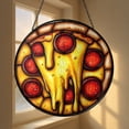 Cheese Pizza Slice Stained Glass Style Window Hanging Suncatcher, Food ...