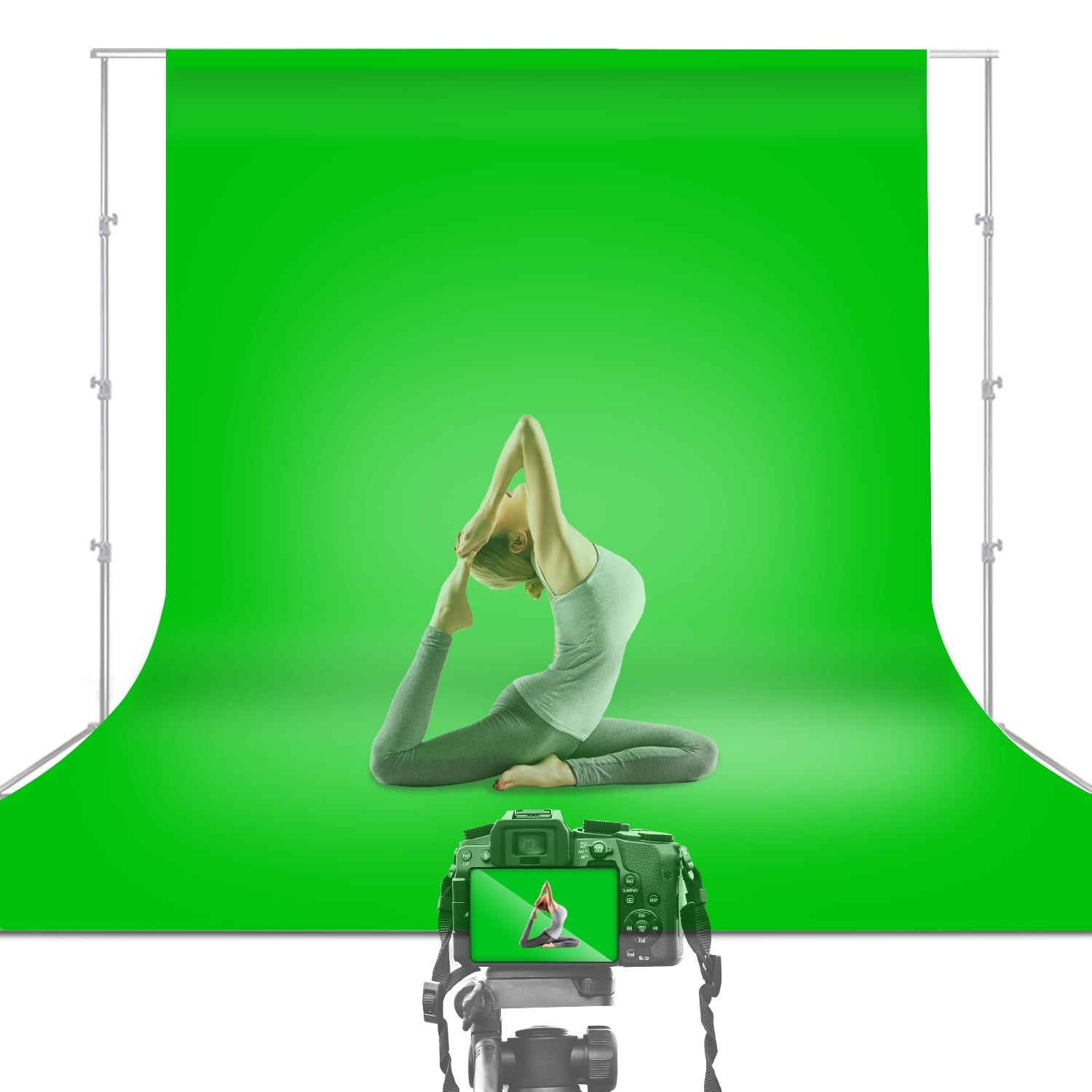 LS Photography 5 x 10 Ft. Green Fabricated None Gloss Backdrop ...