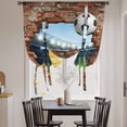 3D Broken Wall Football Tie Up Curtains for Window, Thermal Insulated ...