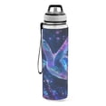 1000ML Transparent Sports Water Bottle with Handle & Straw Portable ...