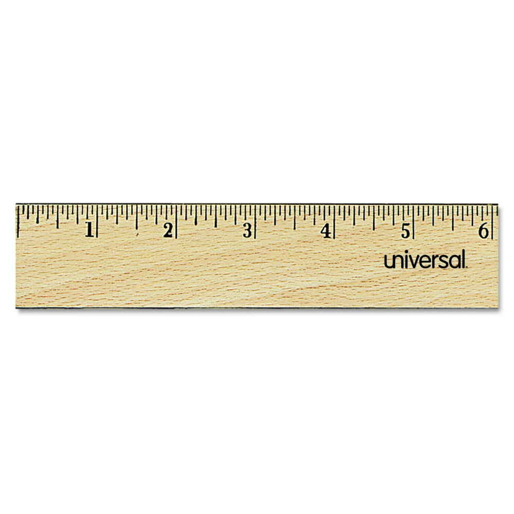 Universal Flat Wood Ruler w/Double Metal Edge 12" Clear Lacquer Finish ...
