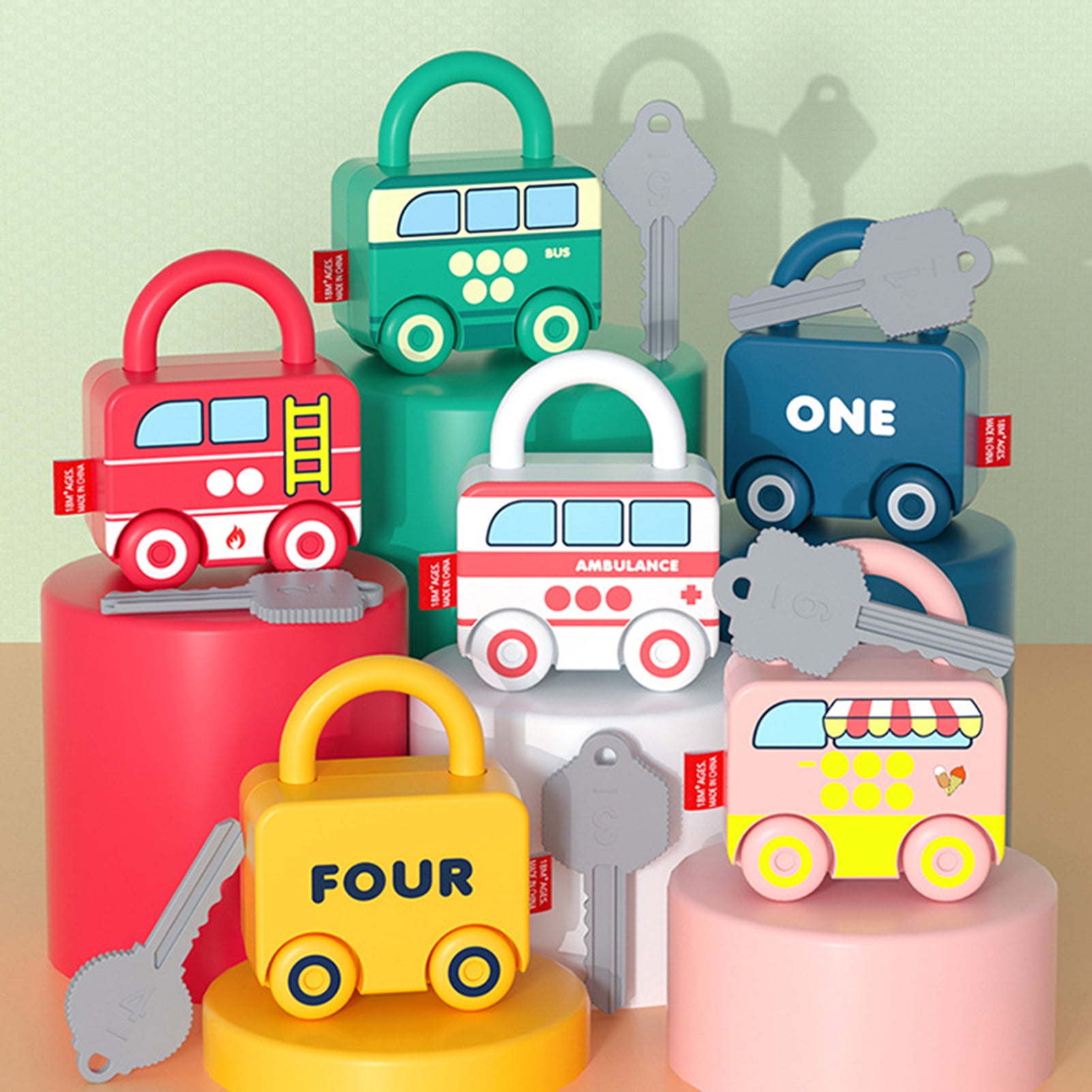 shenmeida Kids Learning Locks with Keys, Numbers Matching Toys ...