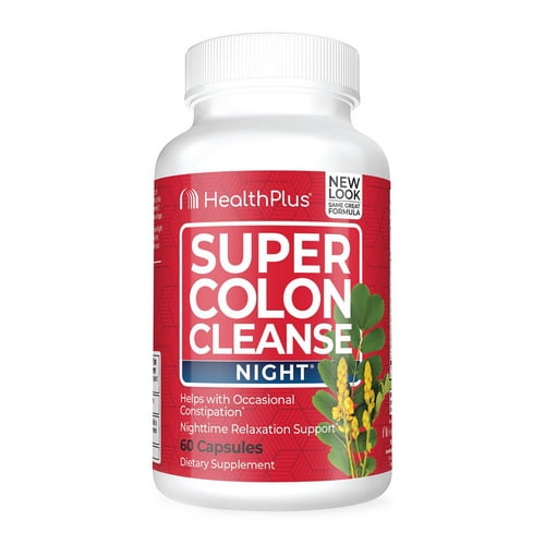 Super Colon Cleanse Night Supplement Health Plus, 60 cápsulas, 4 ...