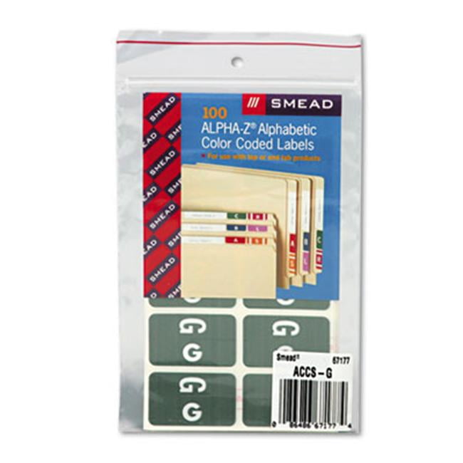 Smead Alpha-Z Color-Coded Second Letter Labels - Letter G - Gray - 100 ...
