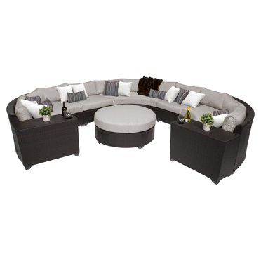 TK Classics Miami Wicker 7 Piece Patio Conversation Set with Ottomans ...