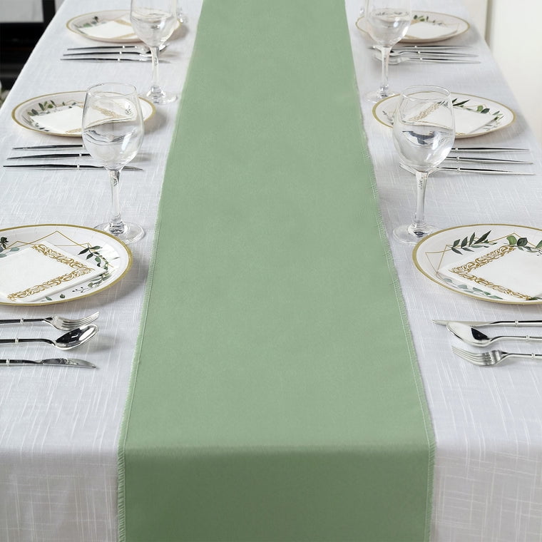 Efavormart SAGE GREEN Premium Polyester Table Top Runner For Weddings ...