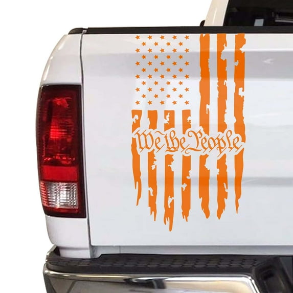 We The People Distressed American USA US Flag Truck Tailgate Vinyl ...