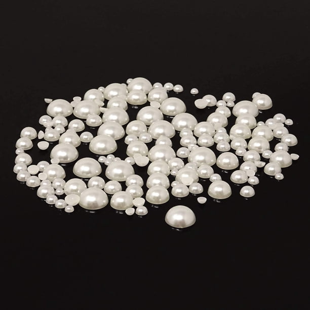 900 Pieces 2mm to 10mm Mixed Sizes Cream Color Artificial Half Round ...