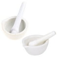 Porcelain Mortar and Pestle Set Kitchen or Laboratory Grinds Powdered ...