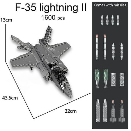 Military Technical Airplane F-22 F-35 Stealth Fighter Building Blocks ...