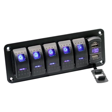 fastboy Automotive Switch Panel Portable Detachable Dual USB Blue ...