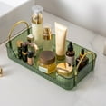 StSilkitty Transparent Ribbon Handle Washbasin Storage Rack Countertop ...