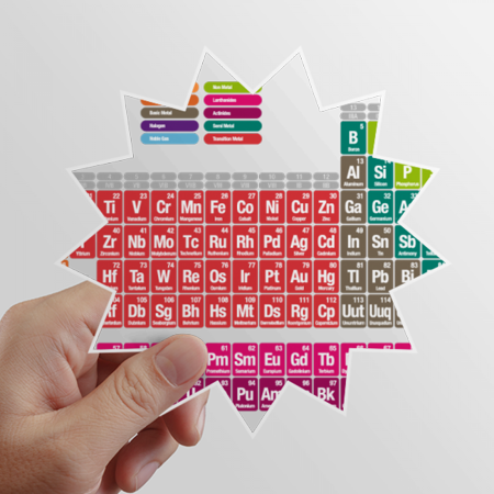 Cute Succinct Color Chestry Periodic Table Sun Vinyl Sticker Luggage ...