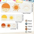 9Pcs 9 Styles Sun Shaped PET Hollow Out Drawing Painting Stencils for ...