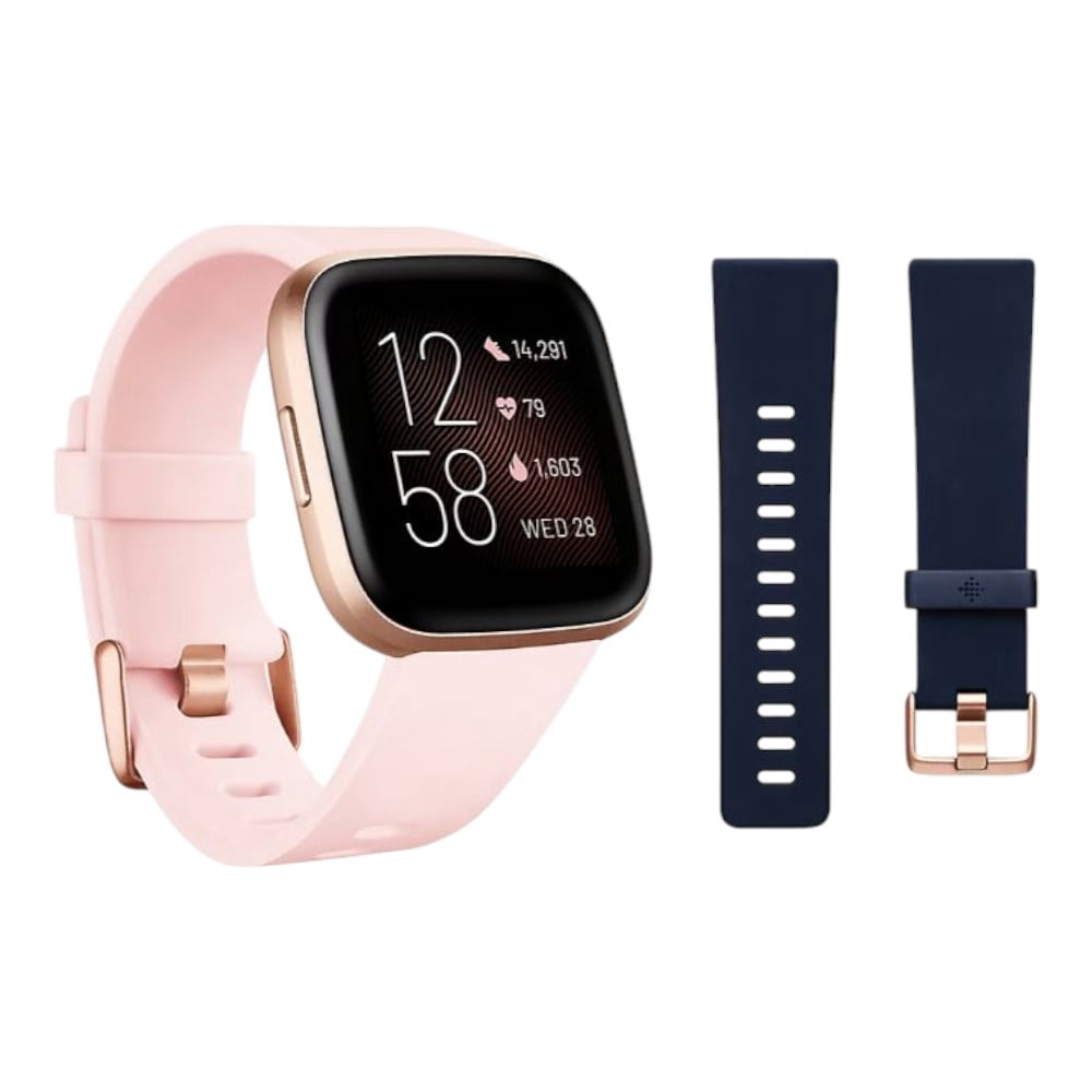 Pre-Owned Fitbit Versa 2 Smartwatch Bundle with Small and Large Bands ...