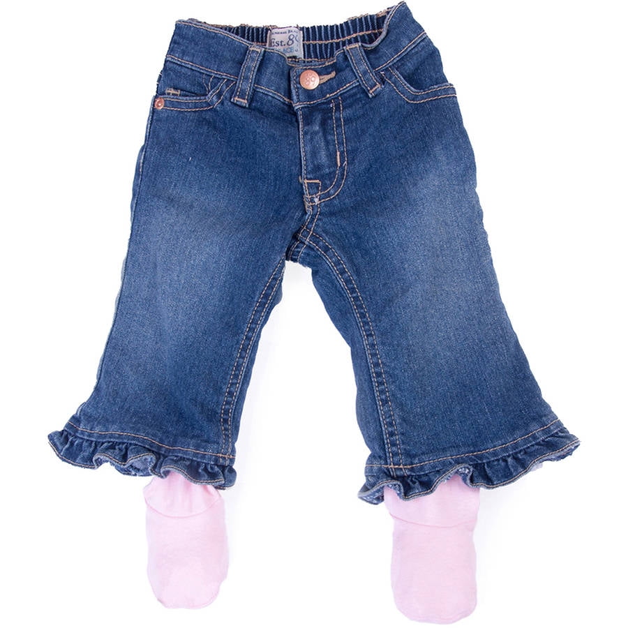 Cozee Newborn Baby Girl Jeans with Footed Inner Cotton Layer - Walmart.com
