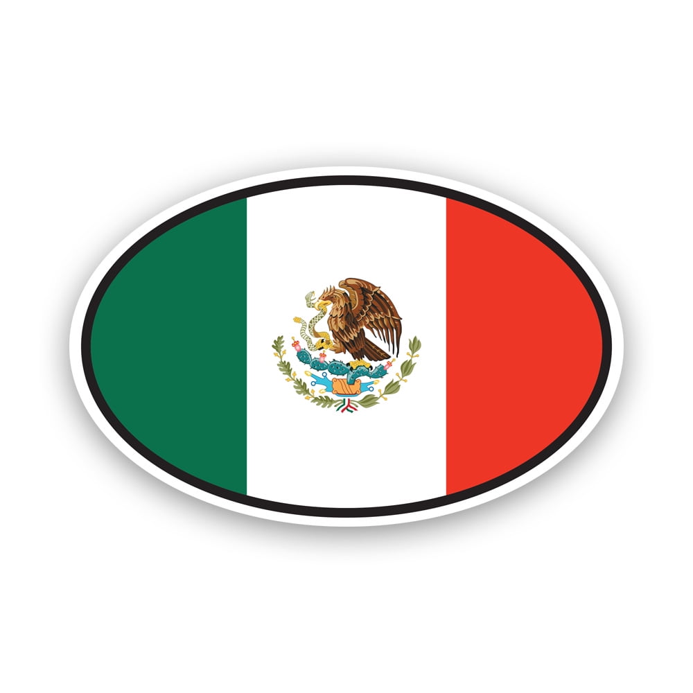 Mexico Oval Sticker Decal - Self Adhesive Vinyl - Weatherproof - Made ...
