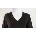Basic Editions Black Relaxed Fit Long Sleeve V-Neck Cotton T-Shirt ...