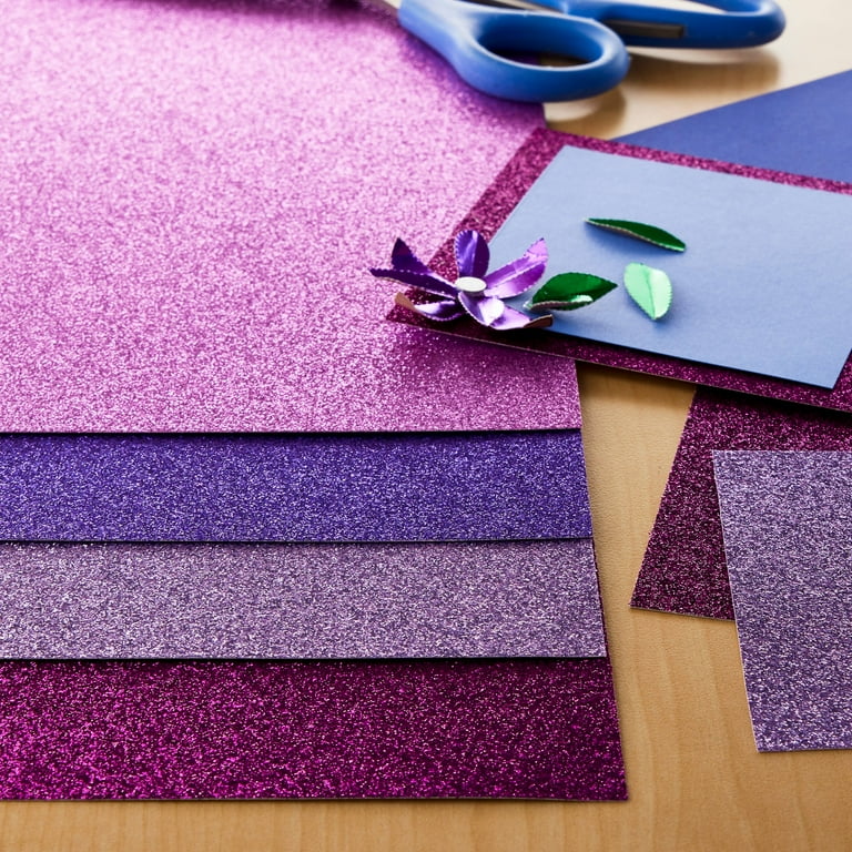 Baby Scrapbook Paper Purple Glitter
