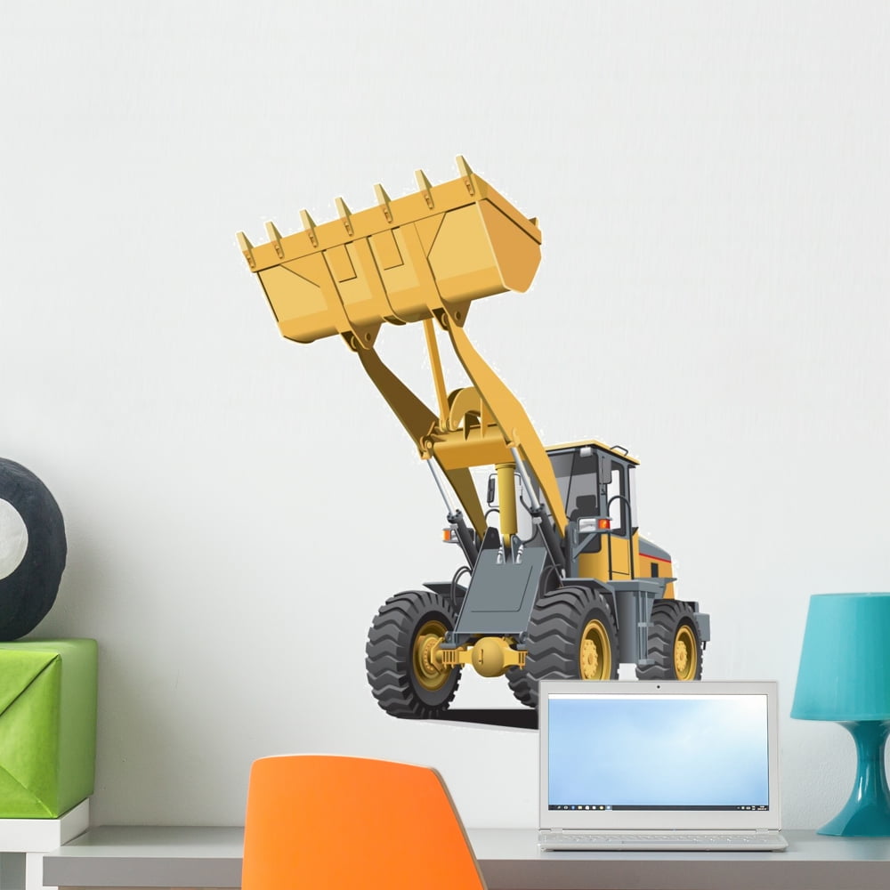 Light-brown Front End Loader Wall Mural by Wallmonkeys Peel and Stick ...