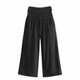 CAIVO Women Casual Fold Over Waistband Yoga Pants Flowy Gaucho Pants ...