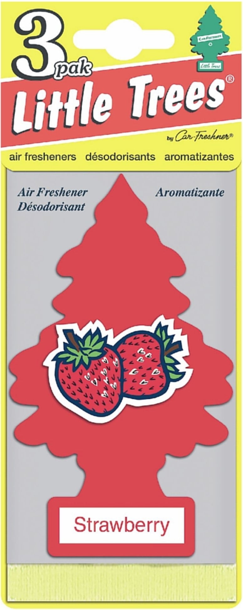 Little Trees Car Air Freshener, Strawberry 3 ea (Pack of 6) - Walmart.com