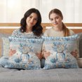 Blue Coastal Pillow Covers Set of 2, Summer Beach Coral Starfish ...